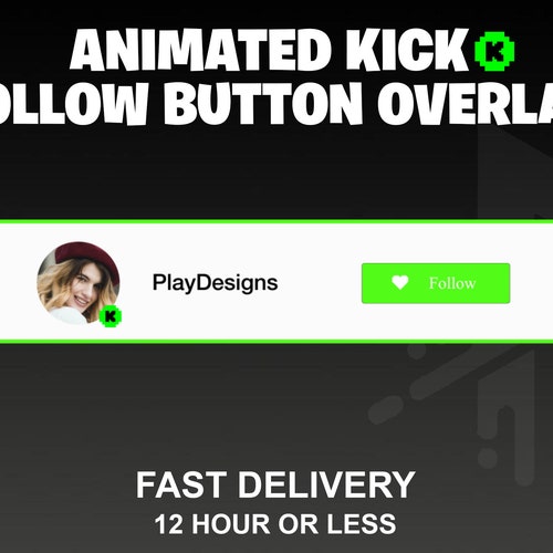 Custom Animated Twitch Follow Button Overlay for Intro Videos - Etsy