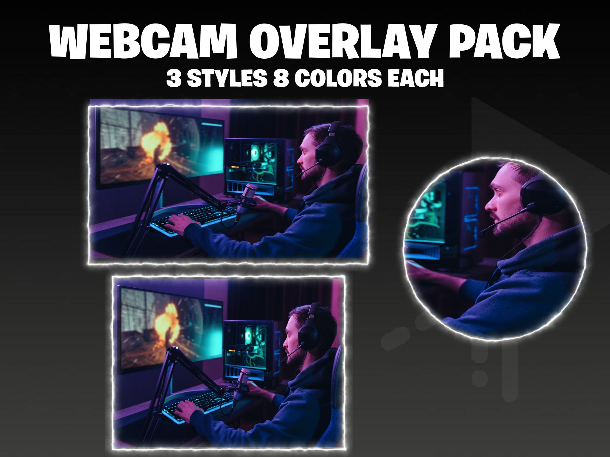 24 Animated Webcam Overlay Stream Pack - Etsy