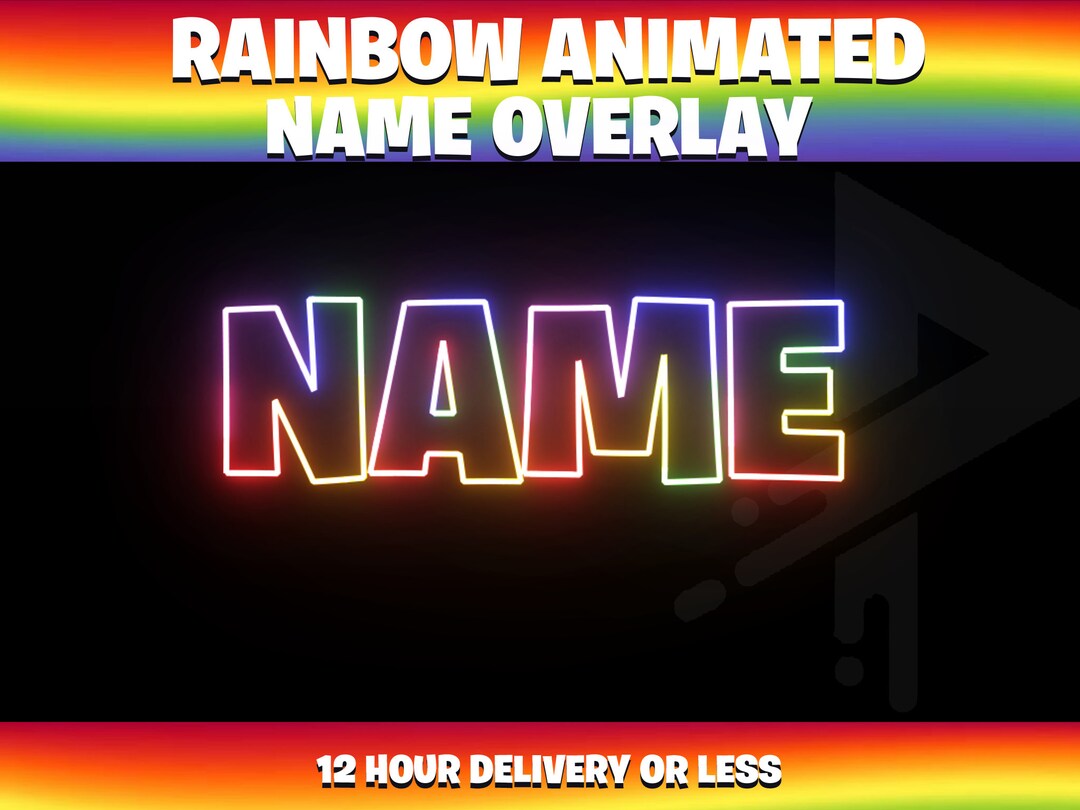 Custom Animated Rainbow Name Overlay | OBS, Streamlabs, Twitch, Youtube ...