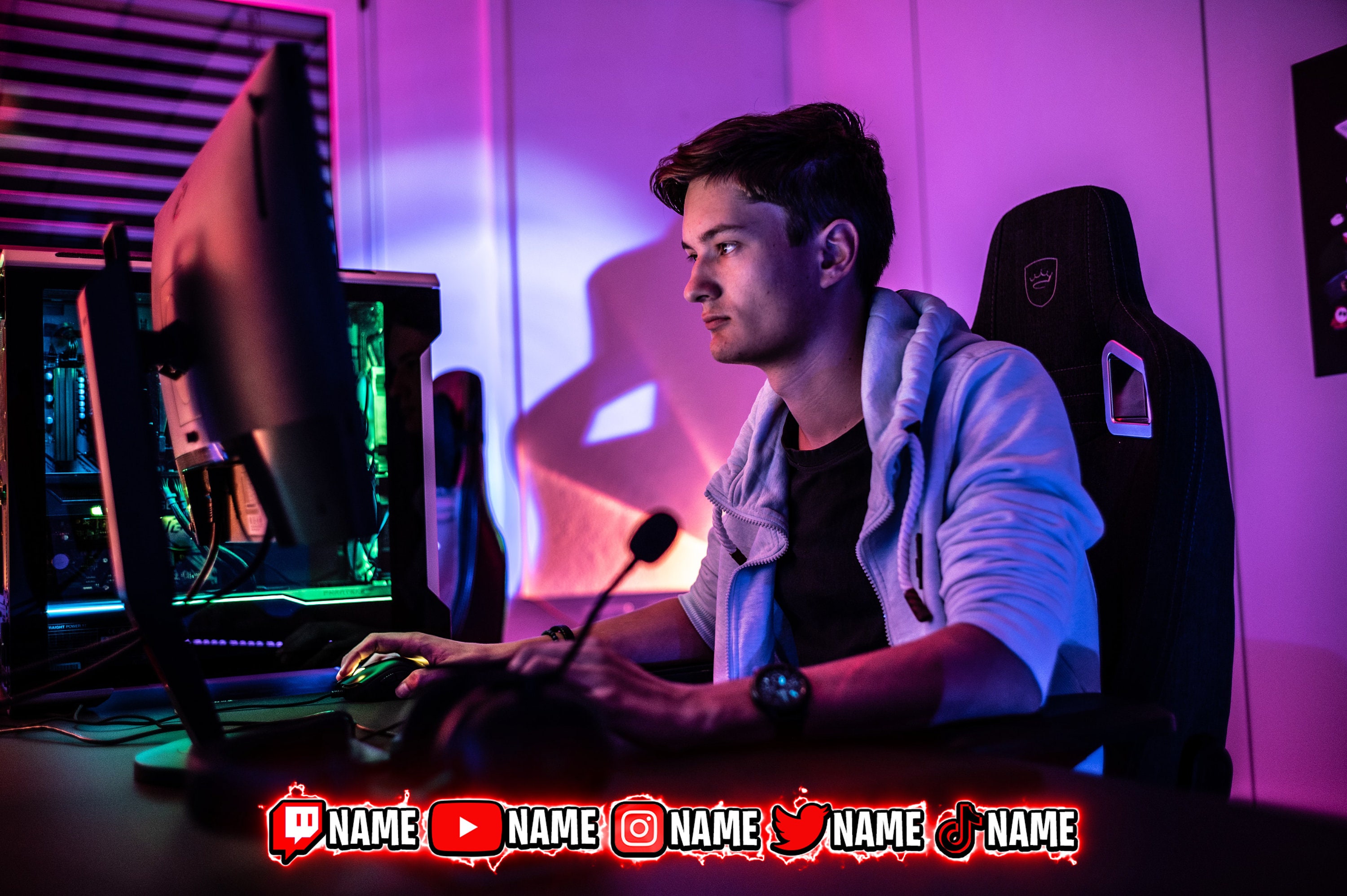 Custom Animated Social Media Overlay for Twitter Twitch Tiktok Discord ...