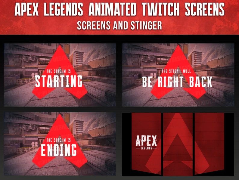 Animated Apex Legends Twitch Screens Overlay Starting, Be Right Back ...