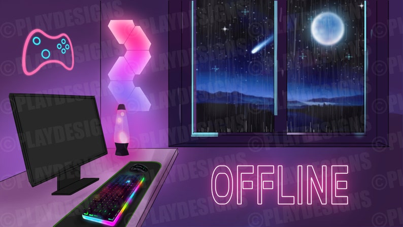 ANIMATED Gaming Room Screen Overlays for Twitch, Youtube, Facebook ...