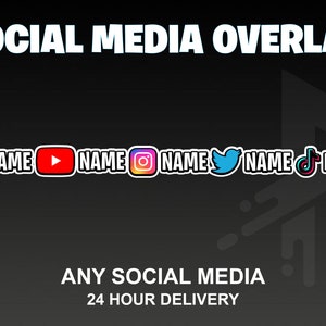 Custom Social Media Overlay for Twitter Twitch Tiktok Discord - Etsy