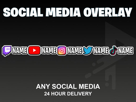 Custom Social Media Overlay for Twitter Twitch Tiktok Discord - Etsy UK