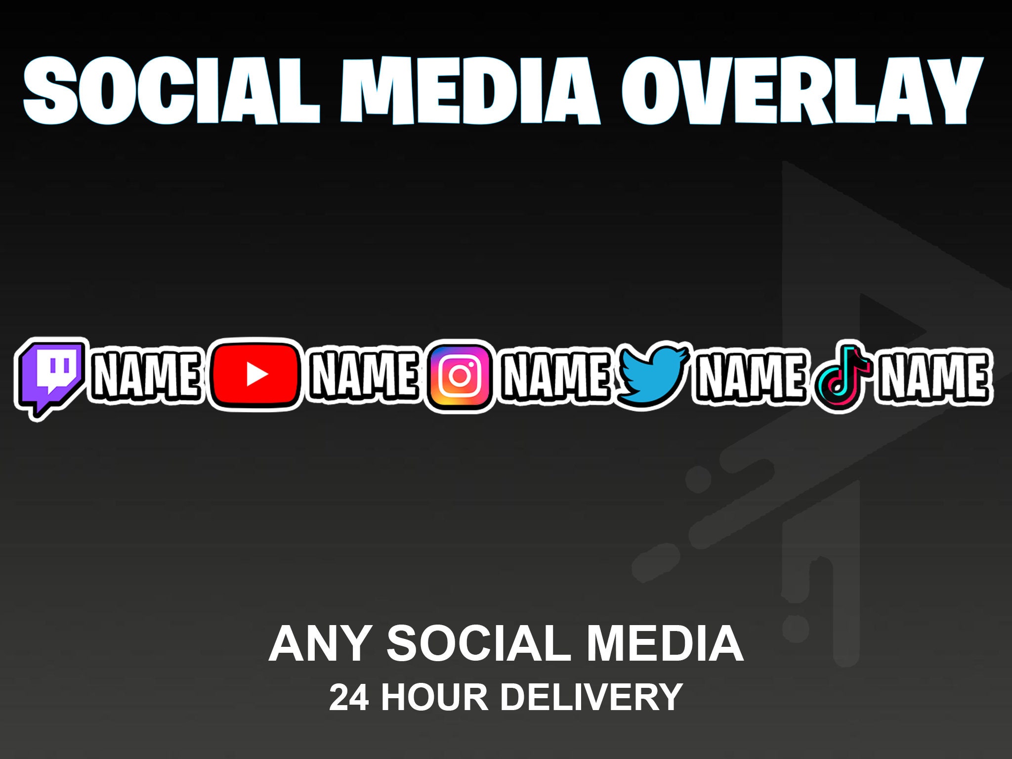 Custom Social Media Overlay for Twitter Twitch Tiktok Discord - Etsy UK