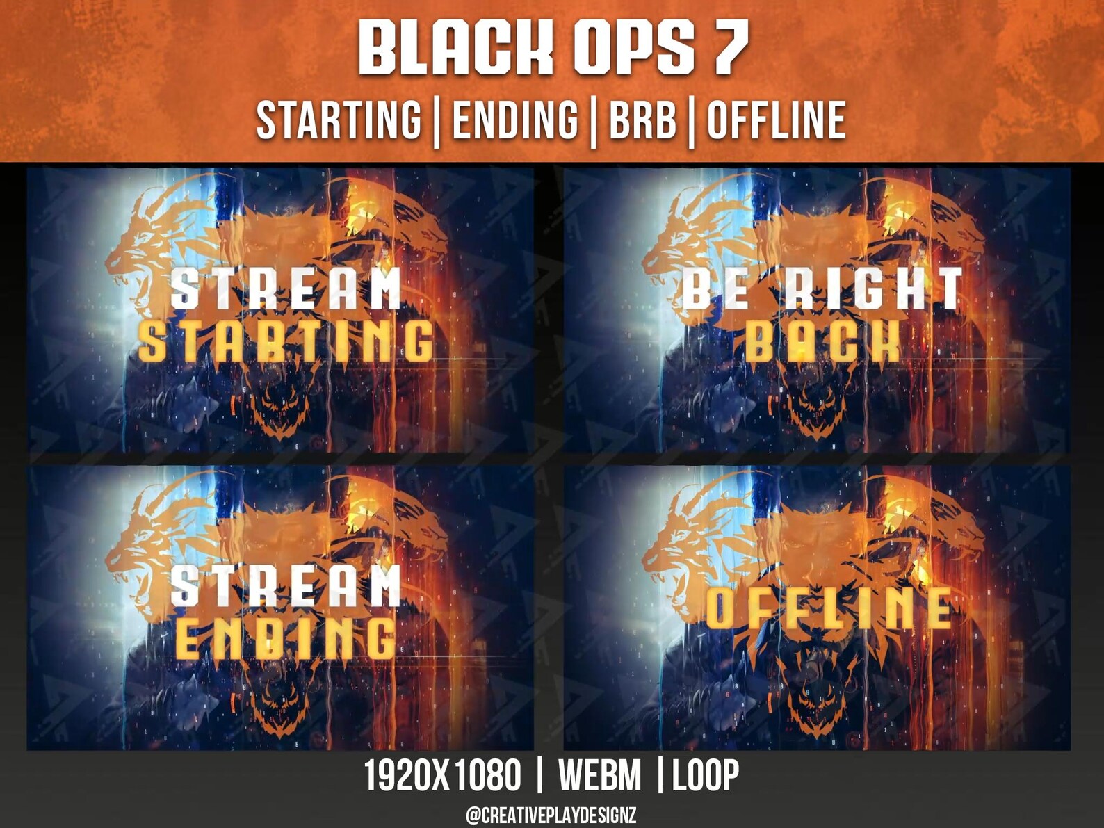 Black Ops 7 Animated Stream Overlays | Starting Soon, BRB, Ending ...