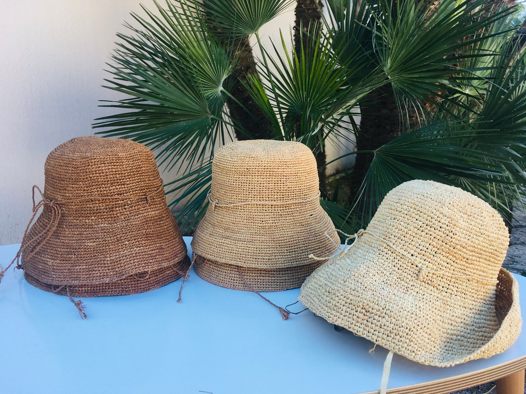 Crocheted Raffia Bob Hat - Etsy