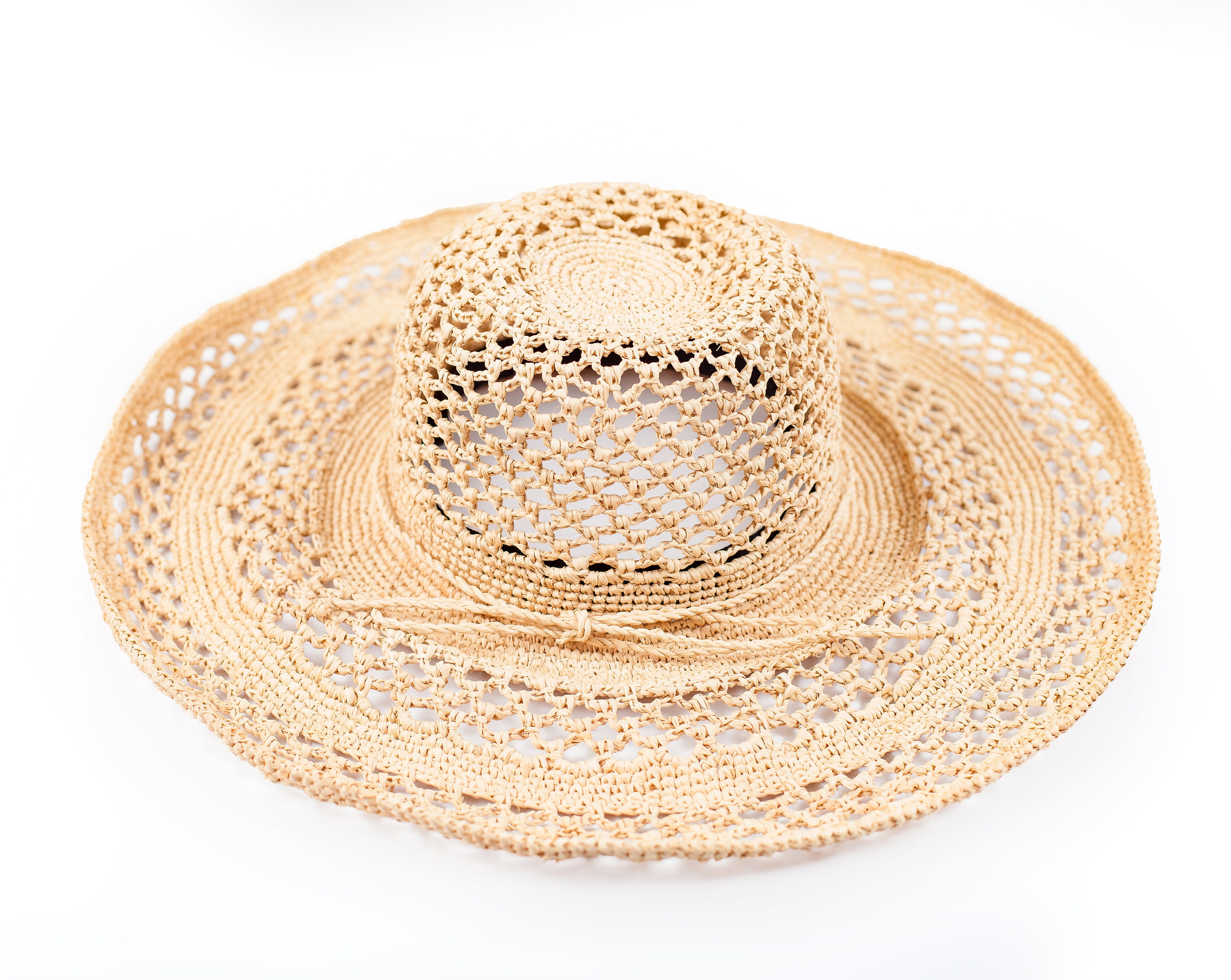 Crocheted Raffia Hat Raffia Capeline - Etsy