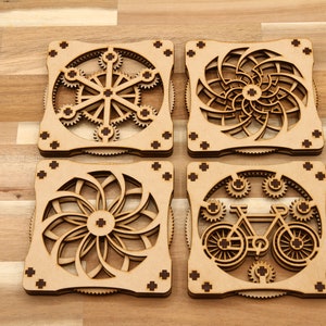 DIGITAL FILE - Set 1 Kinetic Coasters - Laser Cutter Files ...