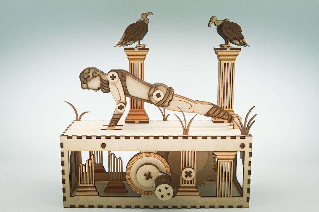 DIGITAL FILE - Push up Automata - Moving Sculpture - Laser Cutter Files ...