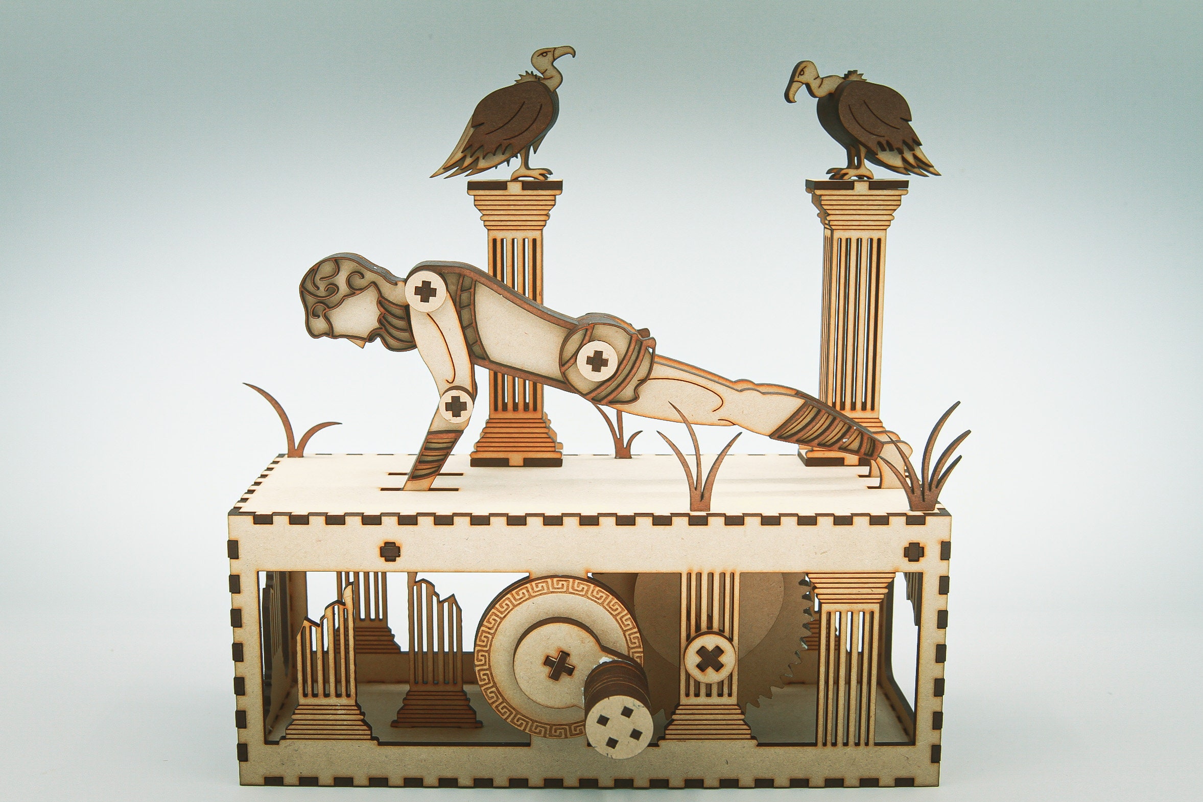 DIGITAL FILE - Push up Automata - Moving Sculpture - Laser Cutter Files ...