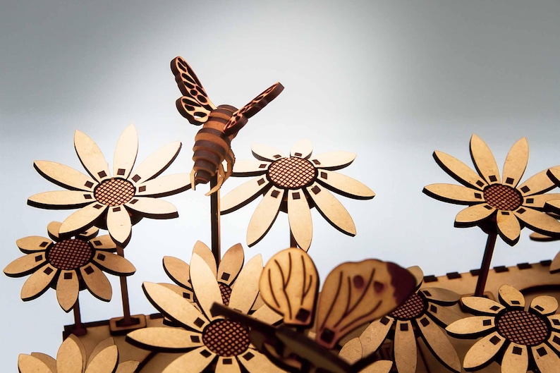 DIGITAL FILE - Flower Automata Kinetic Model Bees and Butterflies - Etsy