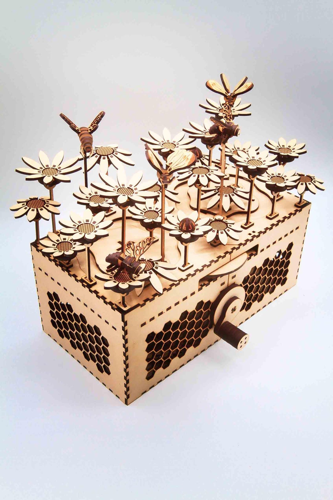 DIGITAL FILE - Flower Automata Kinetic Model Bees and Butterflies - Etsy