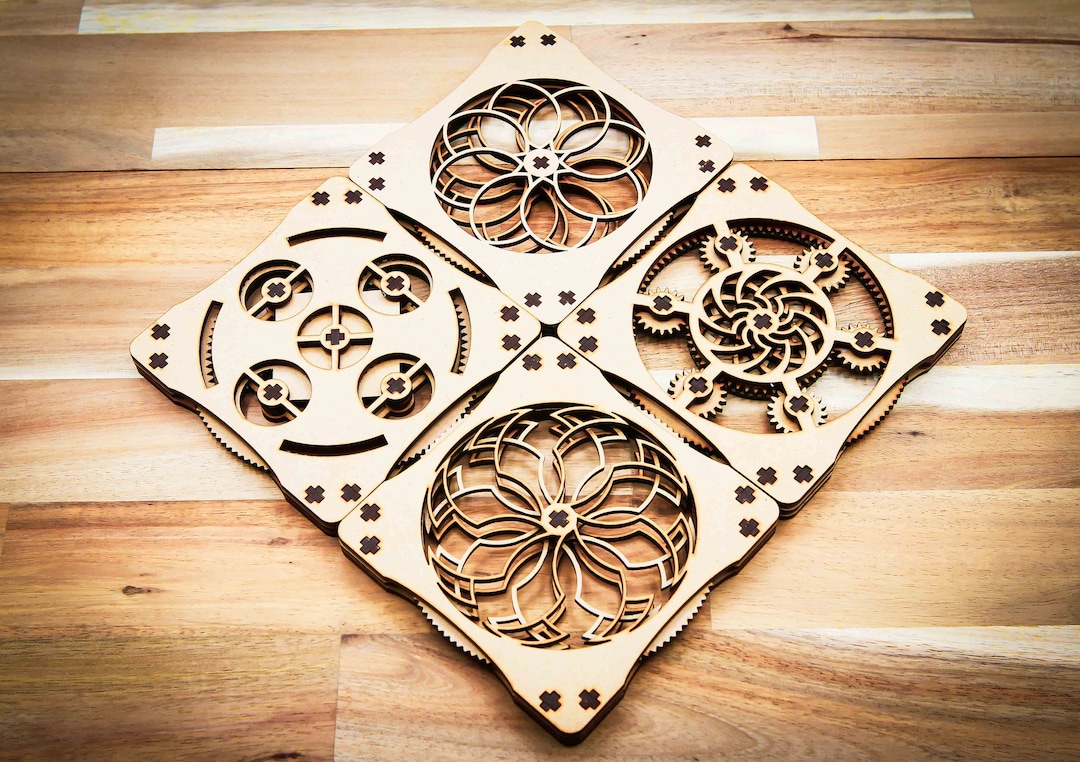 Kinetic Coasters SET 4 Hand Spinner Fidget Spinner Automata Laser Cut ...