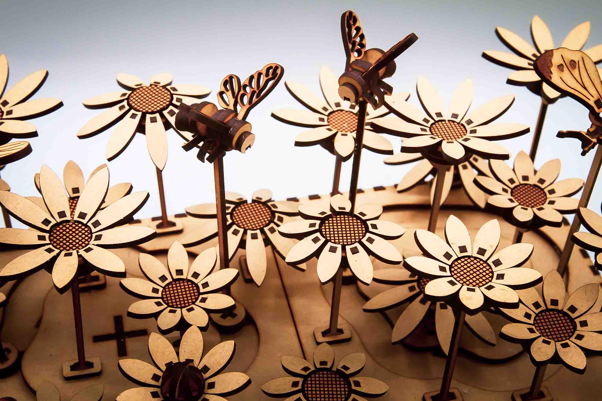 DIGITAL FILE - Flower Automata Kinetic Model Bees and Butterflies - Etsy