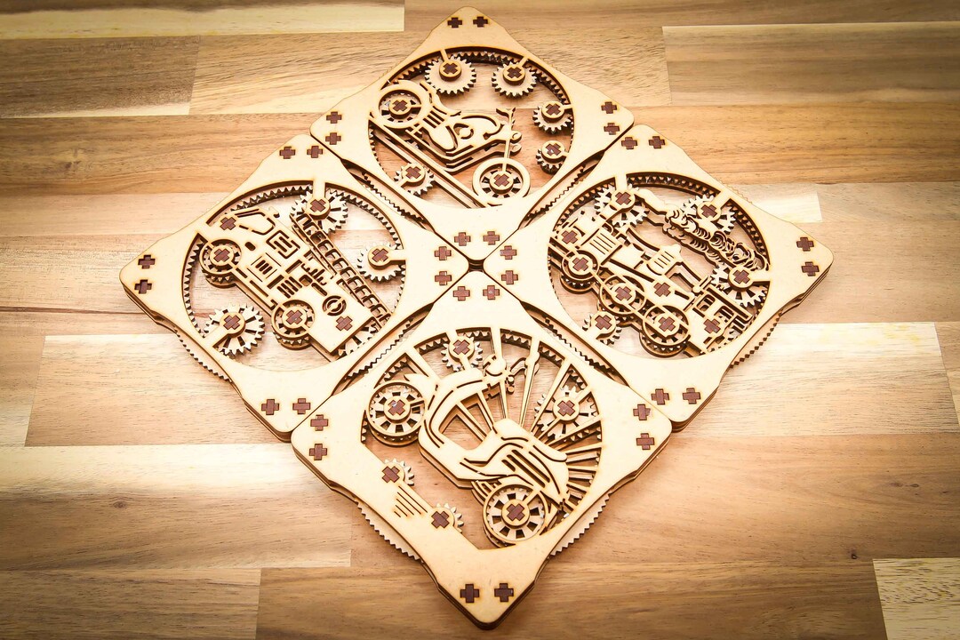 DIGITAL FILE - Set 8 Kinetic Coasters - Laser Cutter Files ...