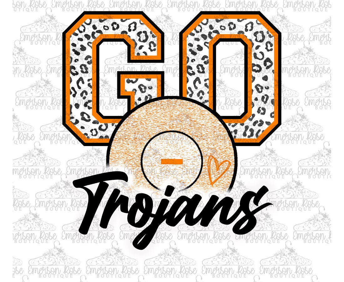 Leopard Go Trojans Wrestling - Sublimation - Orange and Black Team ...