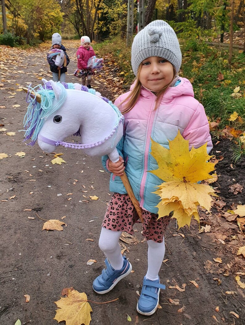 Unicorn Head Toy on Stick Hobby Horse for Children Ride - Etsy