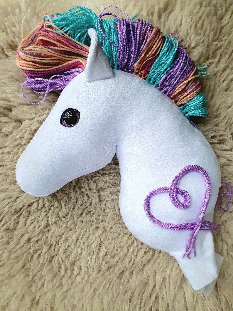 Unicorn Head Toy on Stick Hobby Horse for Children Ride - Etsy