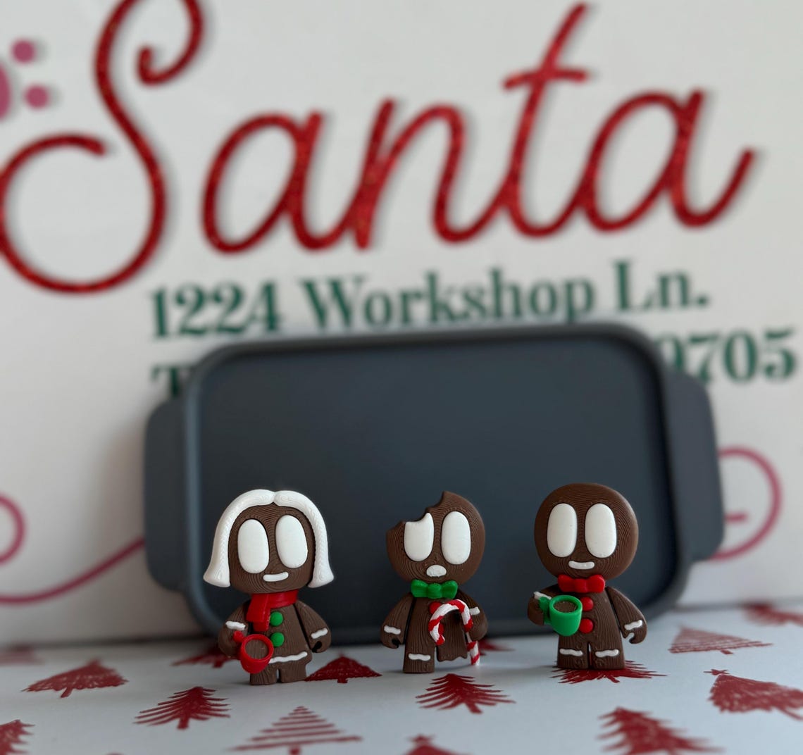 Gingerbread Magnets, 3D Printed, Christmas, Decor, Holiday, Christmas ...