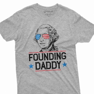 Men's 4th of July Shirt Funny George Washington Tee USA Patriotic Tee ...