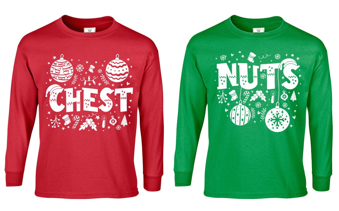 Funny Couple Matching Christmas Long Sleeve Shirts Xmas Couple Shirts ...