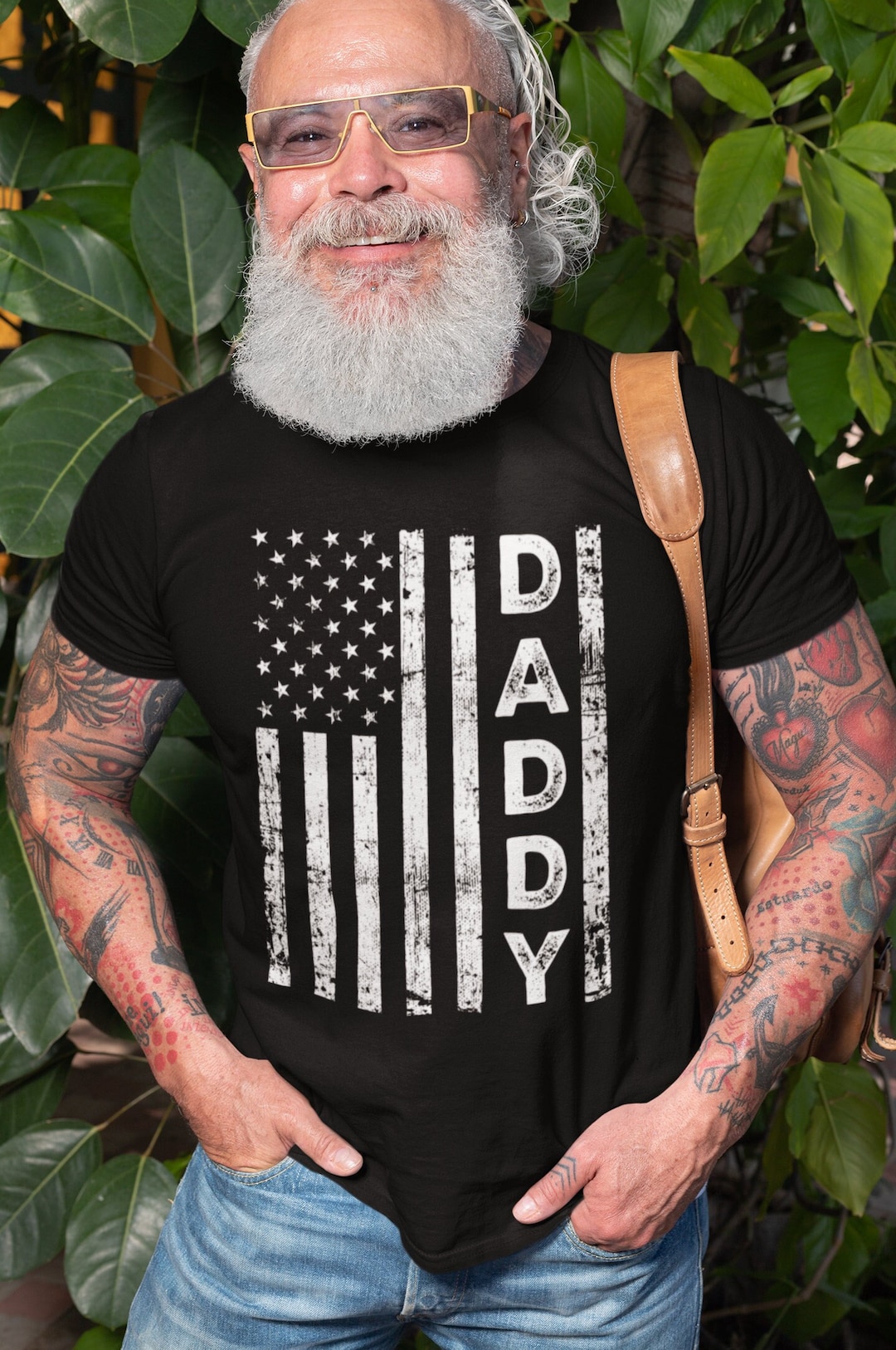 Men's Daddy Shirt Daddy Flag Patriotic Tshirt USA Flag Shirt Father's ...