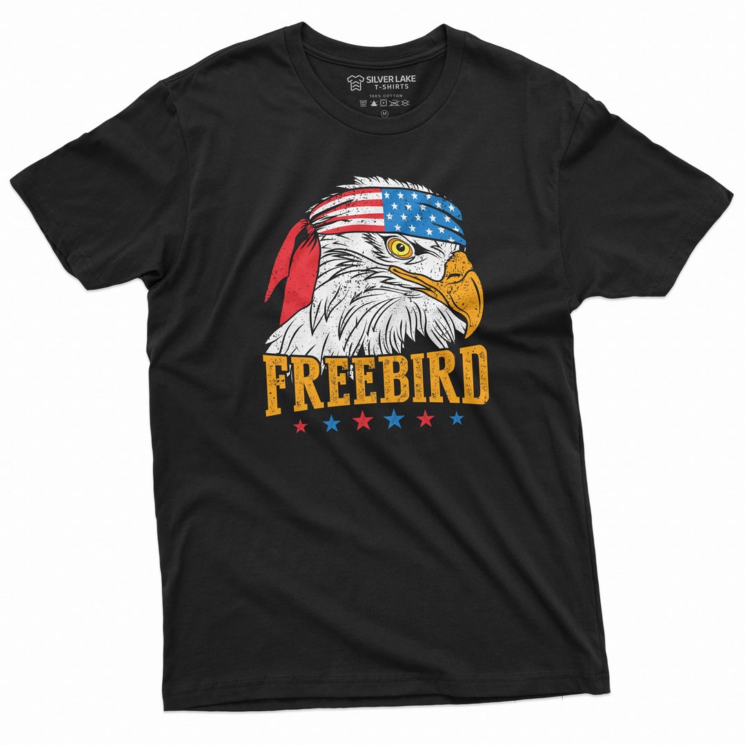 Men's Freebird Shirt USA Patriotic Tee American Eagle Shirt Freedom ...