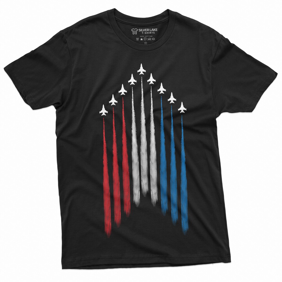 USA American Flag T-shirt Jet Shirt 4th of July Airplanes Tee Military ...
