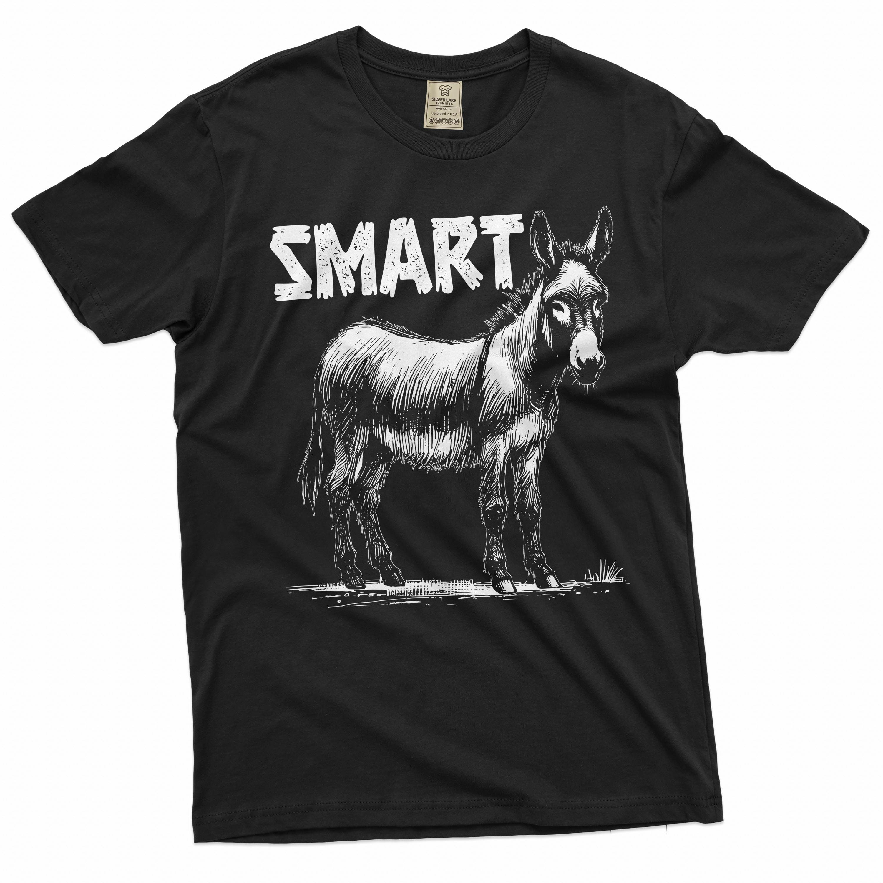 Smart Donkey Shirt Men's Funny Shirt Humor Humorous Gift Donkey Shirt ...