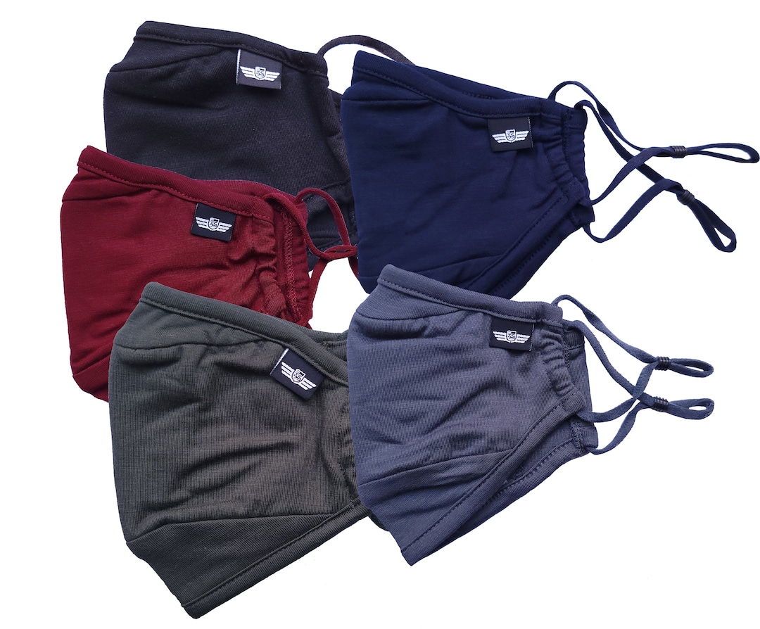 Reusable Fabric Cloth Face Mask Adjustable Bamboo Breathable Washable ...