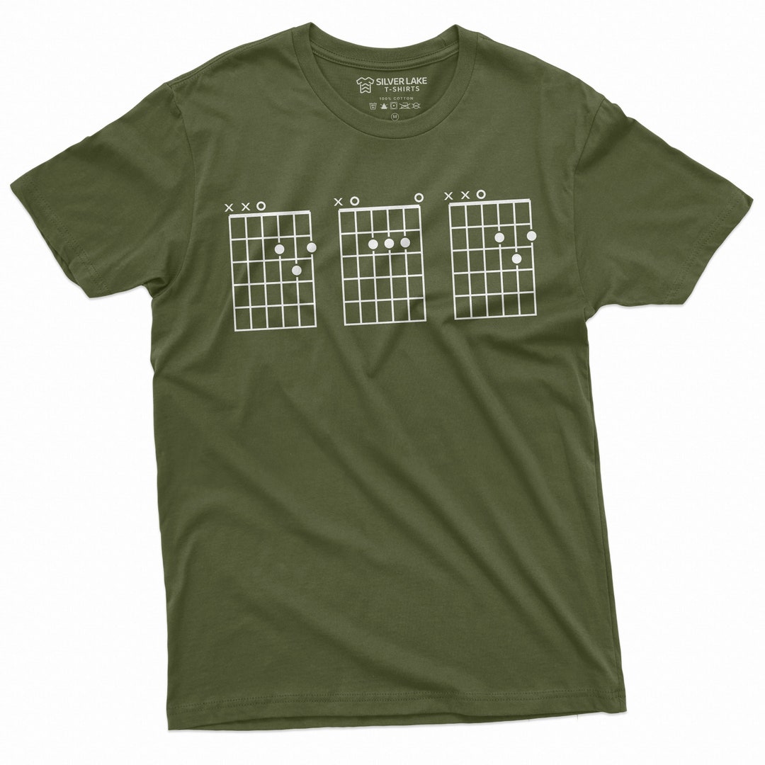 Men's Guitar Chord Shirt Musician Music Guitarist Tee Father's Day ...