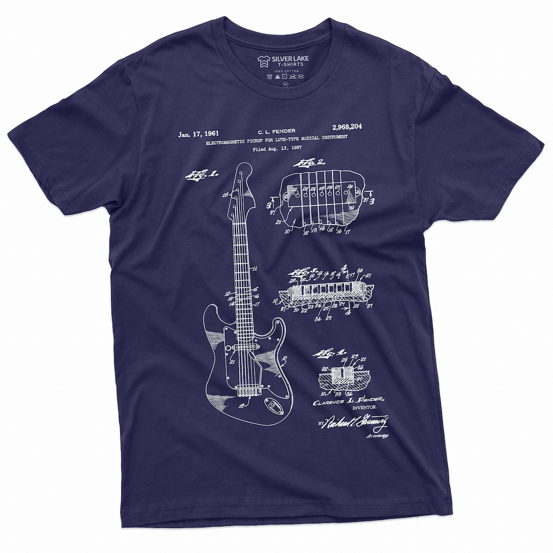 Men's Guitar Shirt Guitarist Gifts Guitar Patent Shirt Guitar History ...