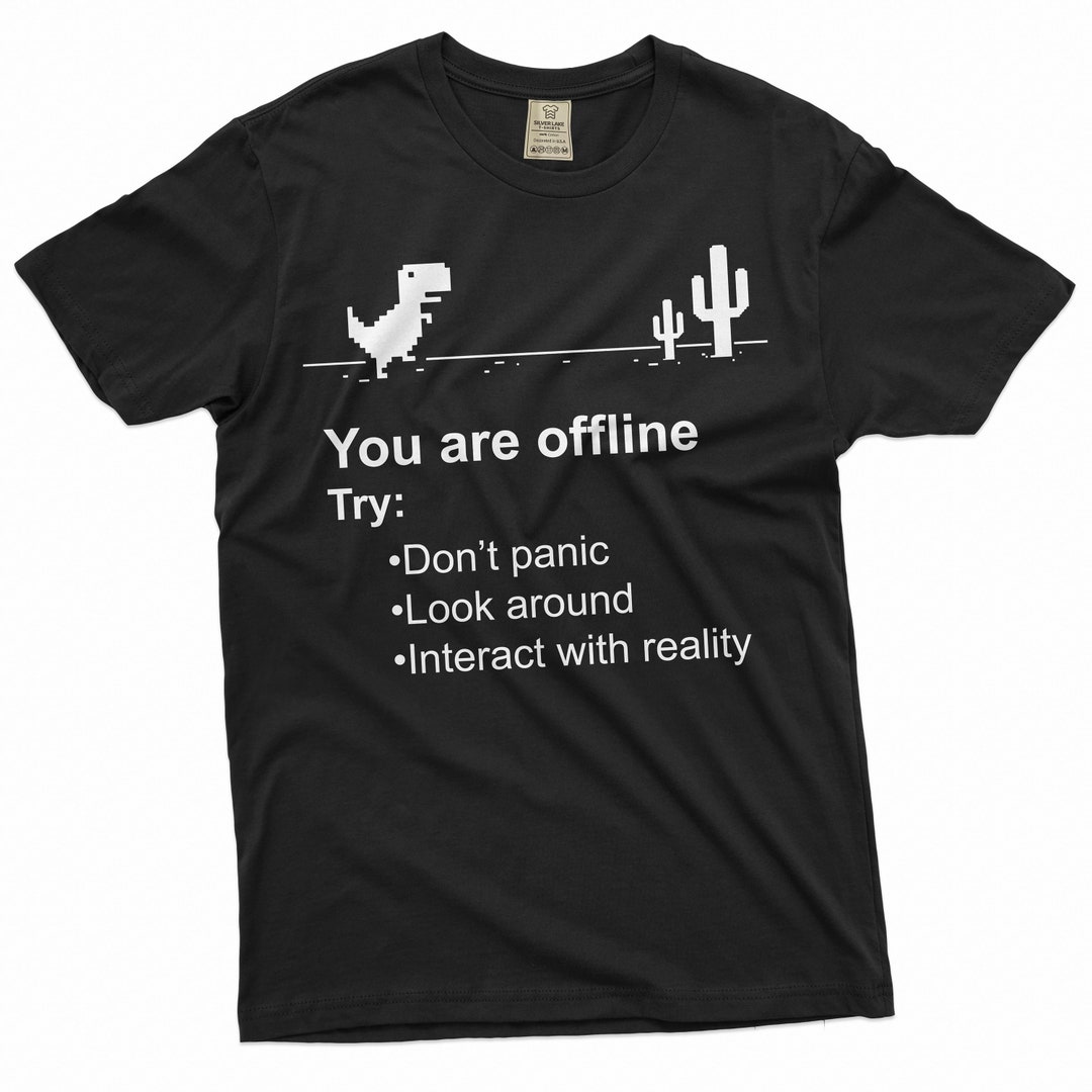 Men's Funny Shirt Offline Game Shirt T-rex Dino Runner Shirt Humorous ...