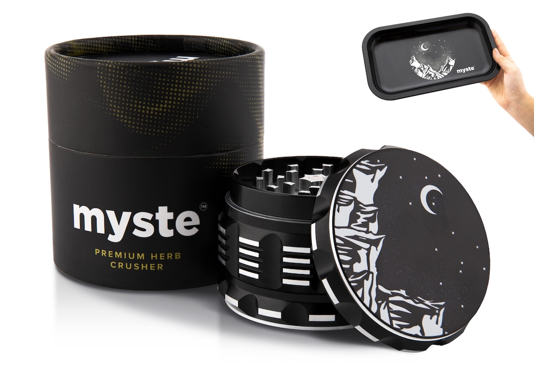 MYSTE Grinder + Tray, 2.5'' Grinder Inch Large Herb Grinder + 10.6 ...