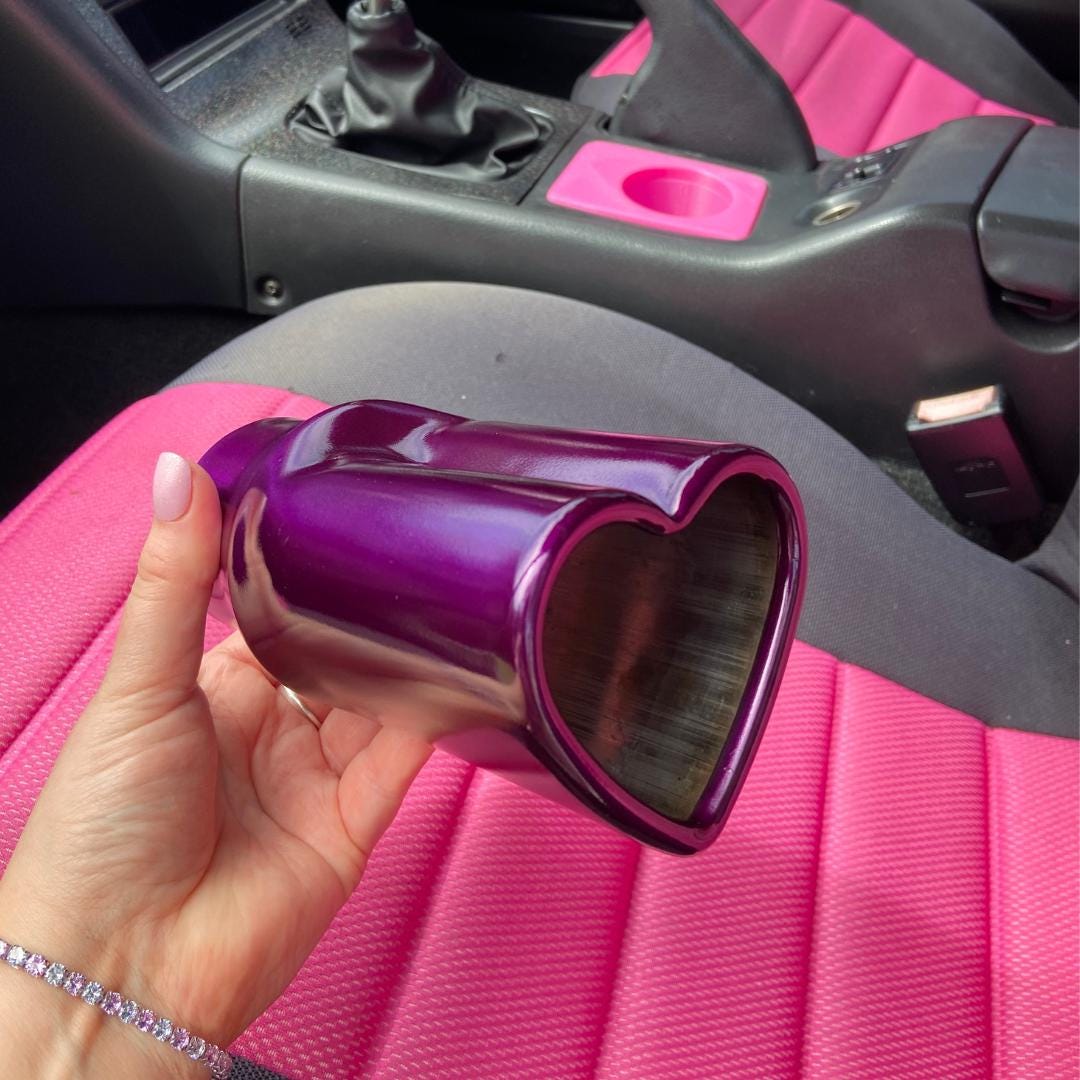 Metallic Purple Heart Exhaust Tip - Weld on Stainless Steel - Etsy