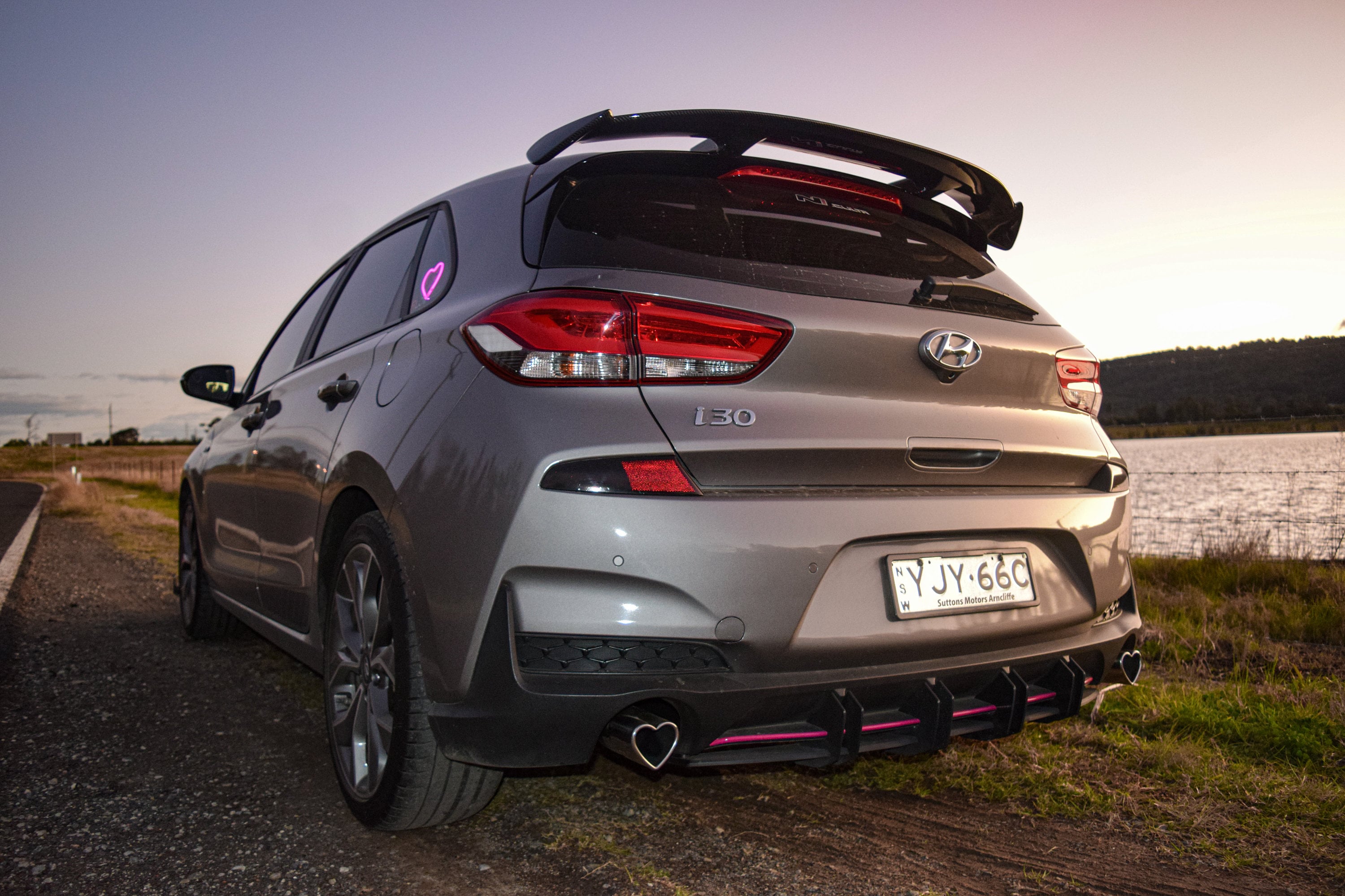 Silver Chrome Heart Shaped Exhaust Tip Tailpipe Tip Professional Weld ...