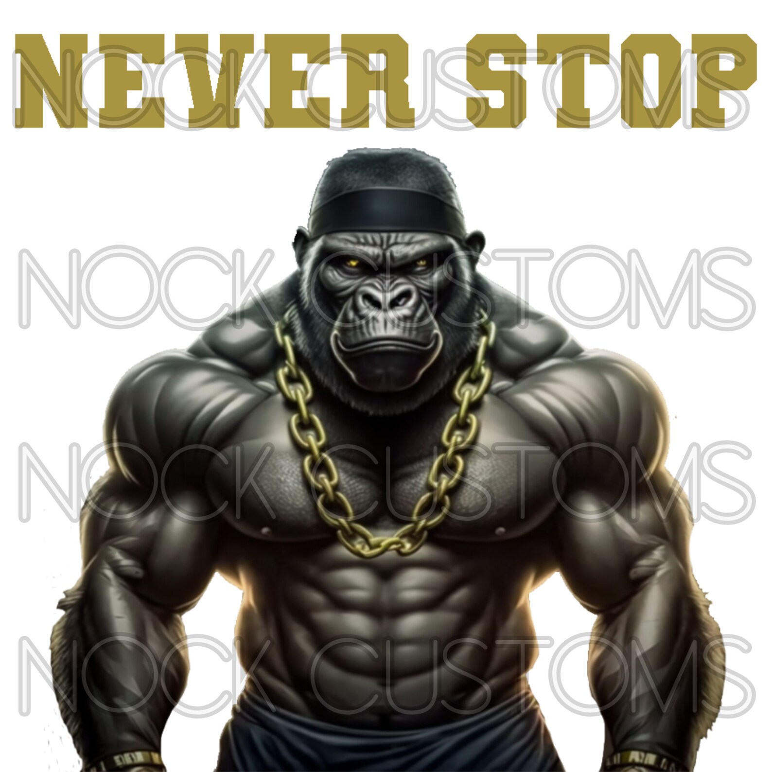 Never Stop Gorilla Gangster Streetwise Charm T-shirt Design: Animated ...