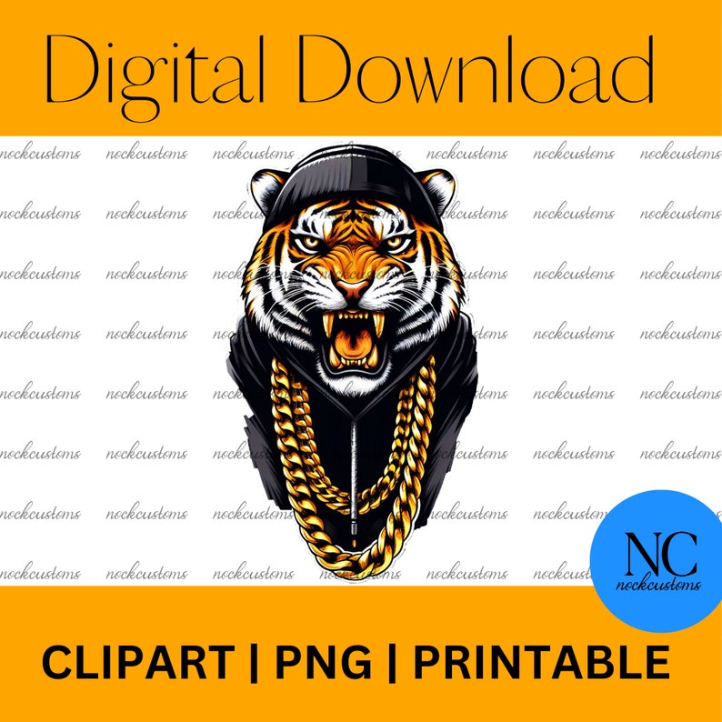 Streetwise Tiger Charm T-shirt Design: Animated Urban Tiger With Hoodie ...