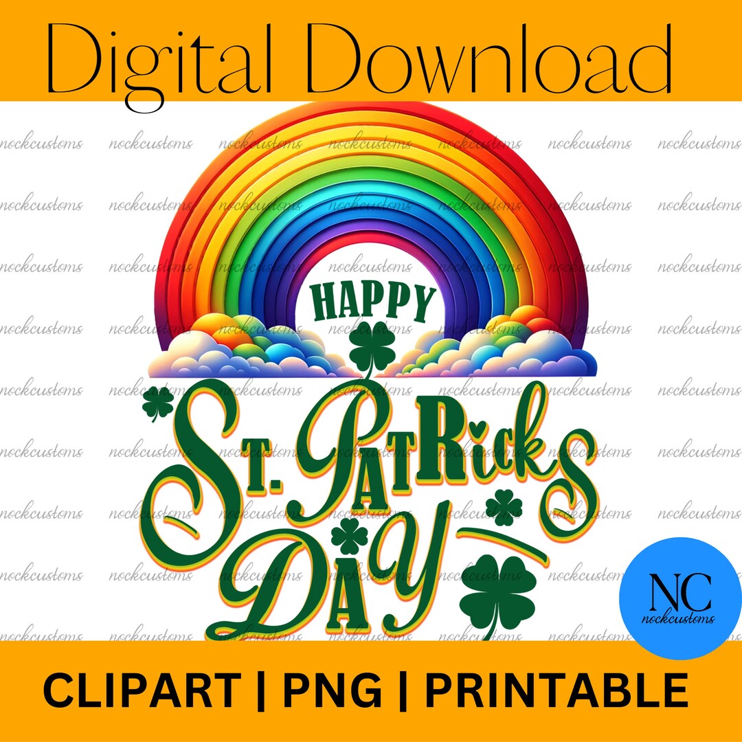 Lucky Rainbow for Saint Patrick's Day PNG, Sublimation Designs ...