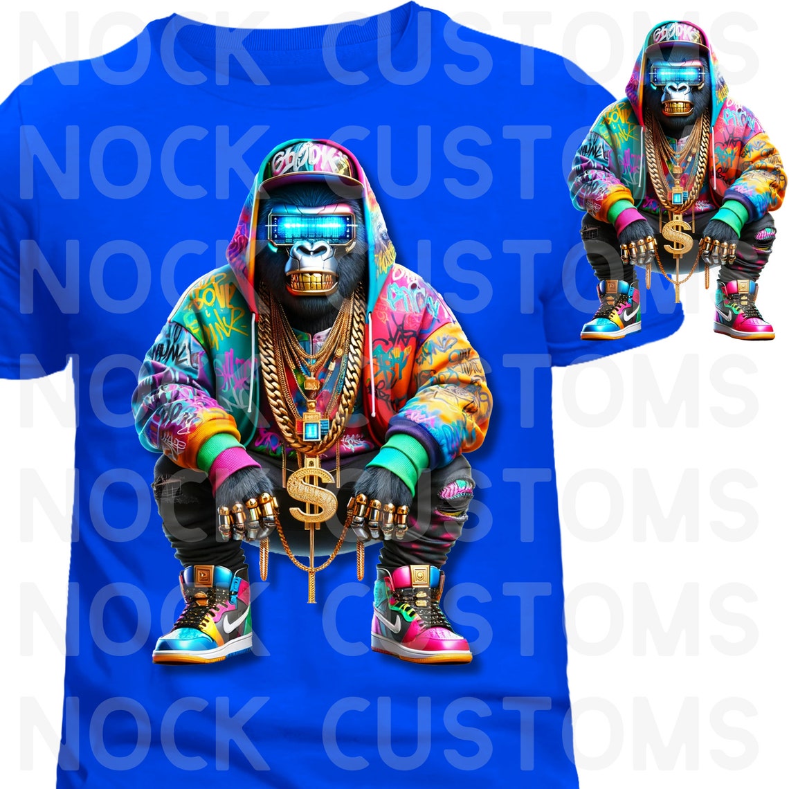 Street Art Gorilla Robot - Graffiti-style Futuristic Ape Digital Print ...