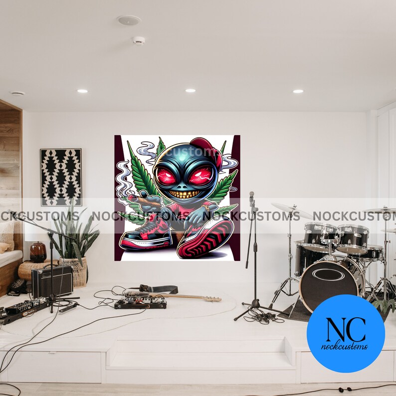 Urban Chic Alien Digital Art PNG Street Style Illustration Download ...