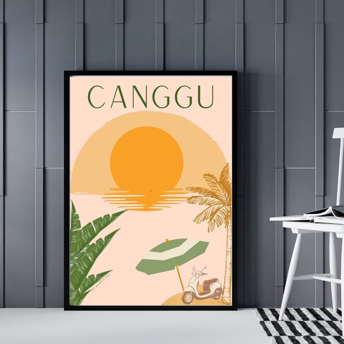 Bali Travel Poster Original Design Artwork Art Deco Printable Large ...