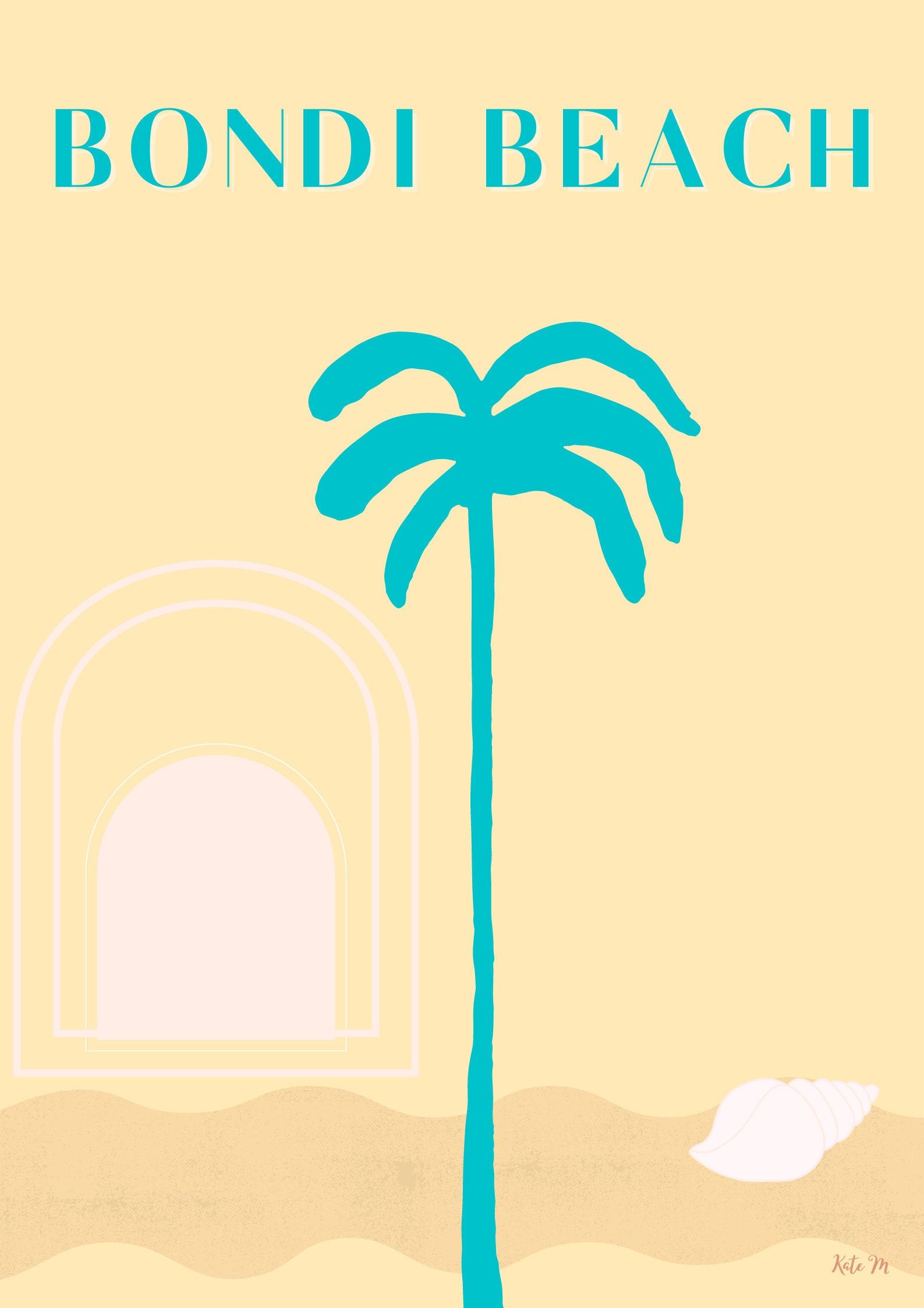 Bondi Beach Travel Poster Sydney Beaches Original Artwork Art Deco ...