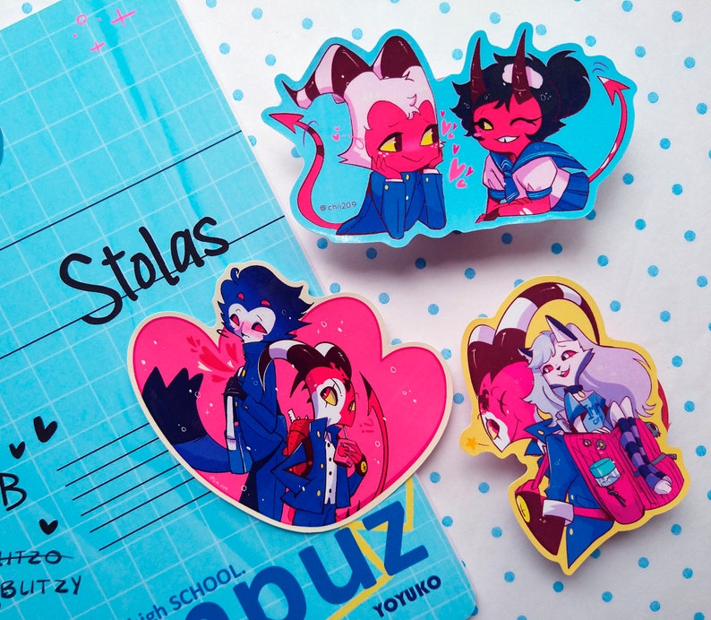 Helluva Boss Sticker: Stolas Blitzo Millie & Moxxie | Etsy