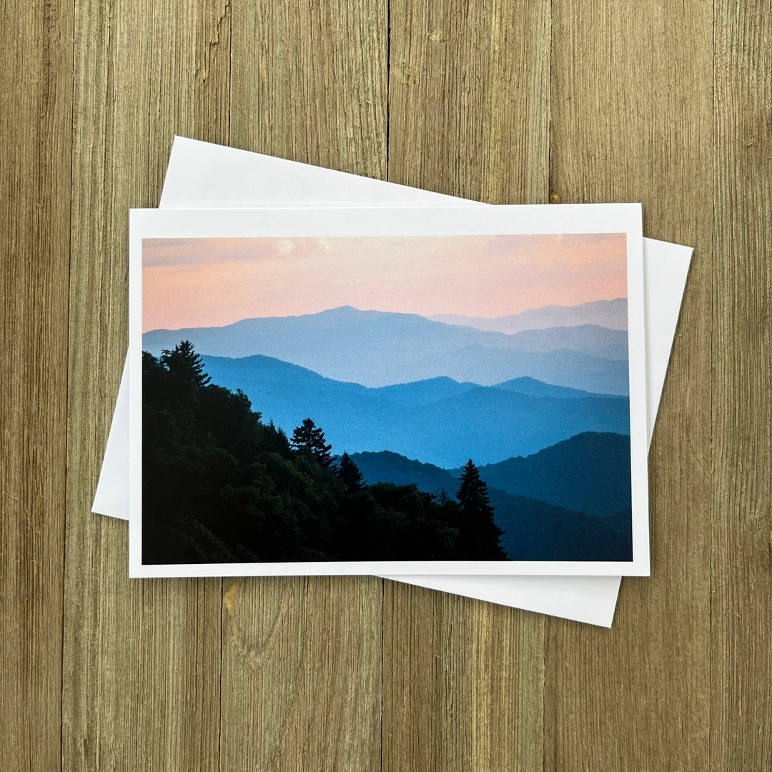 Blue Ridge Mountain Sunset | Blank Notecard + Envelope | Blue Ridge ...