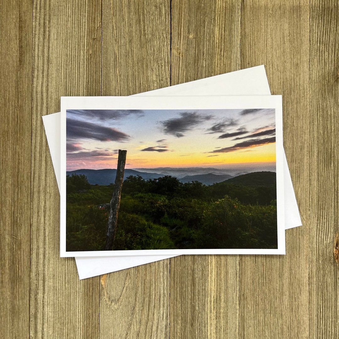 Appalachian Trail | White Top, VA | Blank Notecard + Envelope | Blue ...