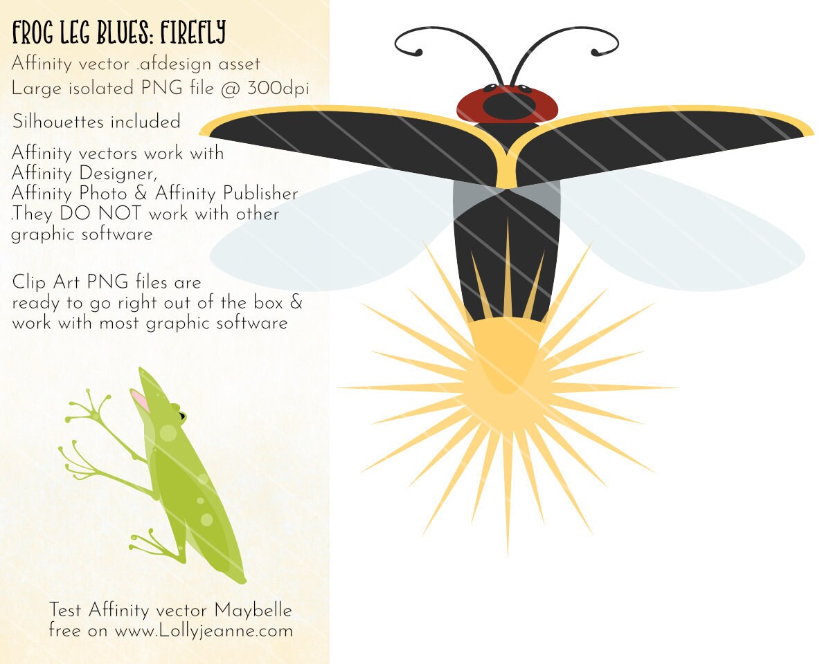 Frog Leg Blues: Firefly Affinity Designer Vector and PNG Assets - Etsy