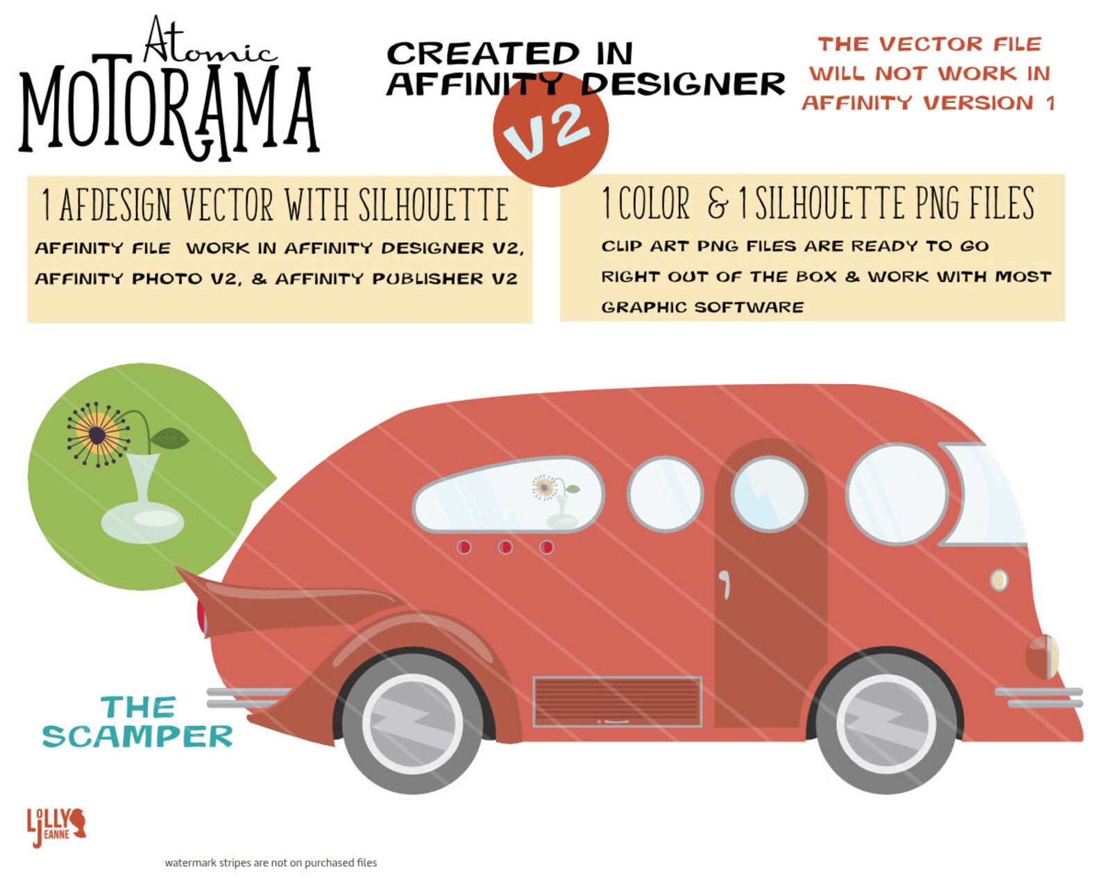 Atomic Motorama Scamper Affinity Designer Version 2 Camper Vector and ...
