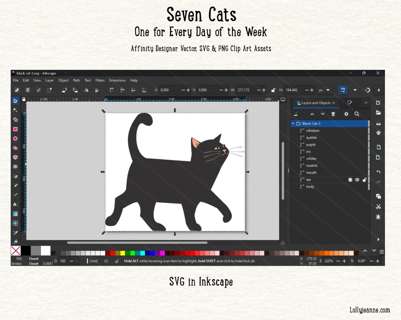 Seven Cats Clip Art Set Affinity Designer Vector, SVG Vector & PNG - Etsy